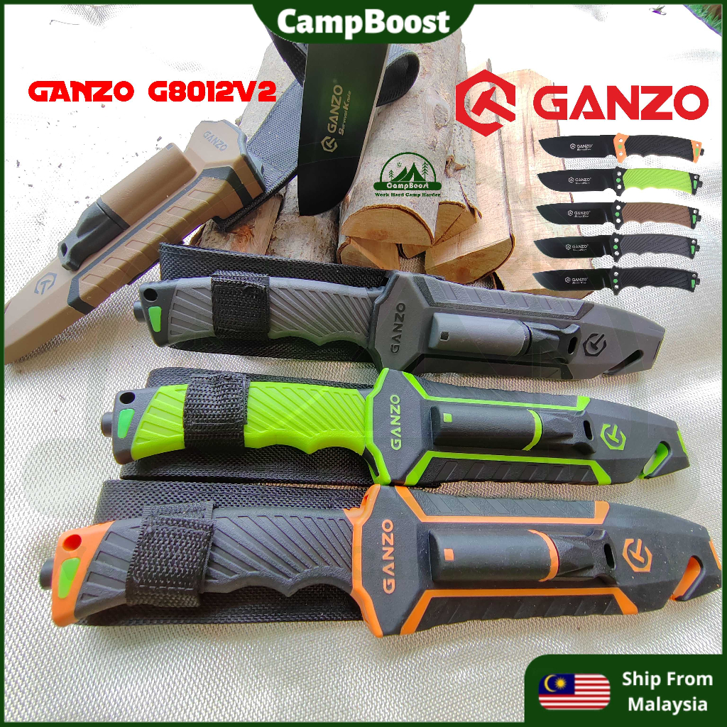 CampBoost Ganzo G8012V2 Camping Knife Survival Outdoor Knife Bushcraft Knife Ganzo Knife Ganzo ...