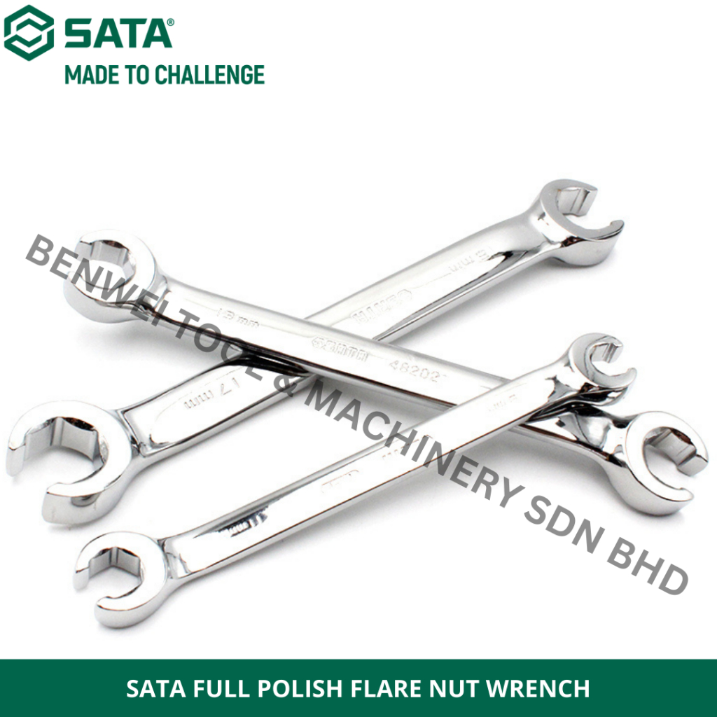 SATA FULL POLISH FLARE NUT WRENCH / 8MM X 10MM / 9MM X 11MM / 13MM X ...