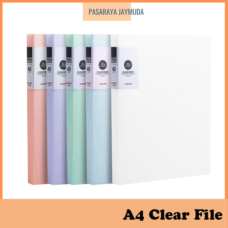 A4 Morandi Clear File | 20 40 60 80 100 Pockets | Clear Book Folder ...