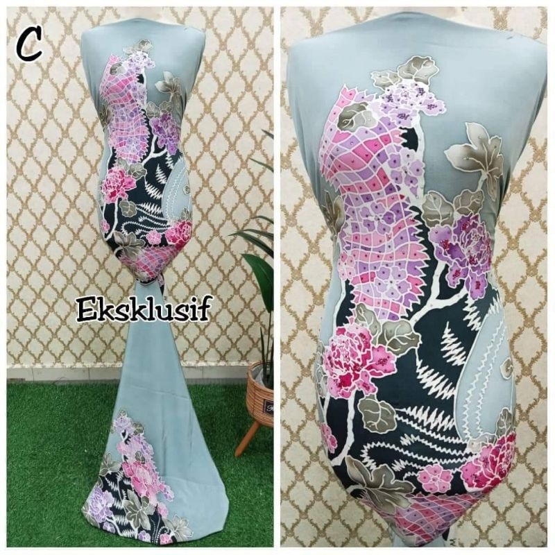 Batik Lukis Sutera Crepe Overlap Exklusive Daimond Kain Pasang(Ready ...