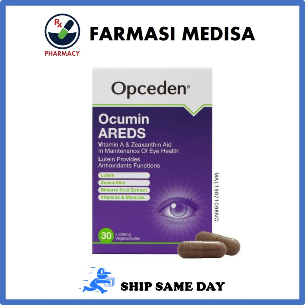 Opceden Ocumin Areds 30 Vegecapsules for Eye Health Lutein Zeaxanthin ...