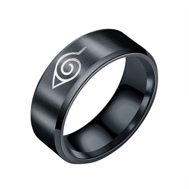 Anime Naruto Ring Uzumaki Sasuke Itachi Kakashi Ninja Titanium Steel ...