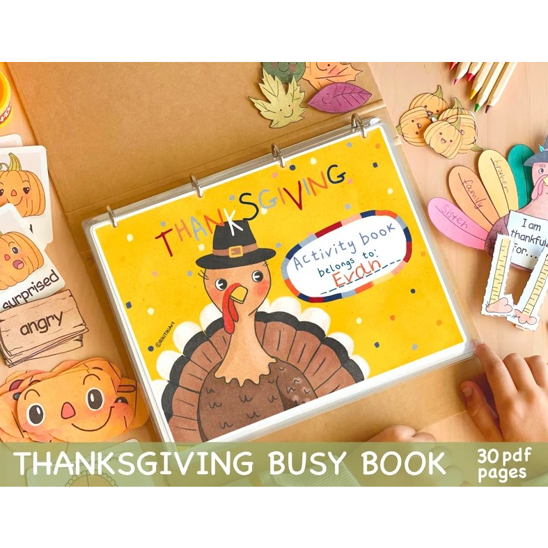 PDF] Thanksgiving Busy Book Preschool Quiet Book Kids Activity ...