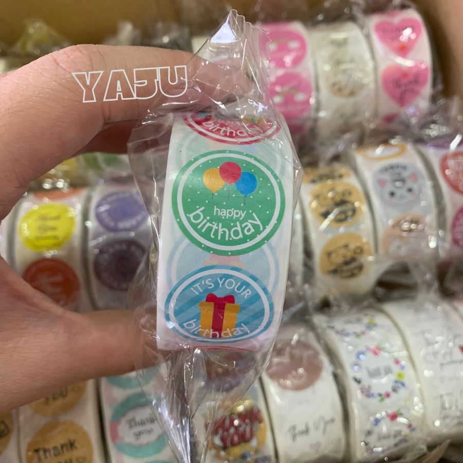【YAJU!】Thank You & Handmake Sticker 25MM Label Seal Love Terima Kasih ...