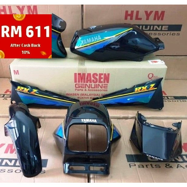 Y663 YAMAHARXZ IMASEN BLUE BLACK/HITAM LINE KUNING/RXZ HLYM MUDGUARD ...