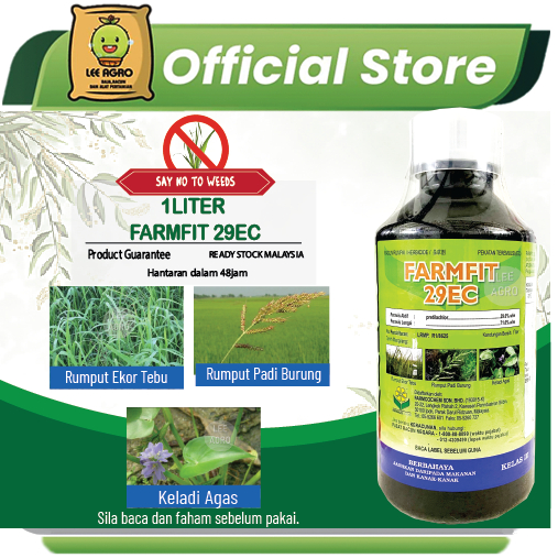 FARMFIT 29EC 1L (Pretilachlor 29%) Racun Rumput Rumpai Padi Burung Ekor ...