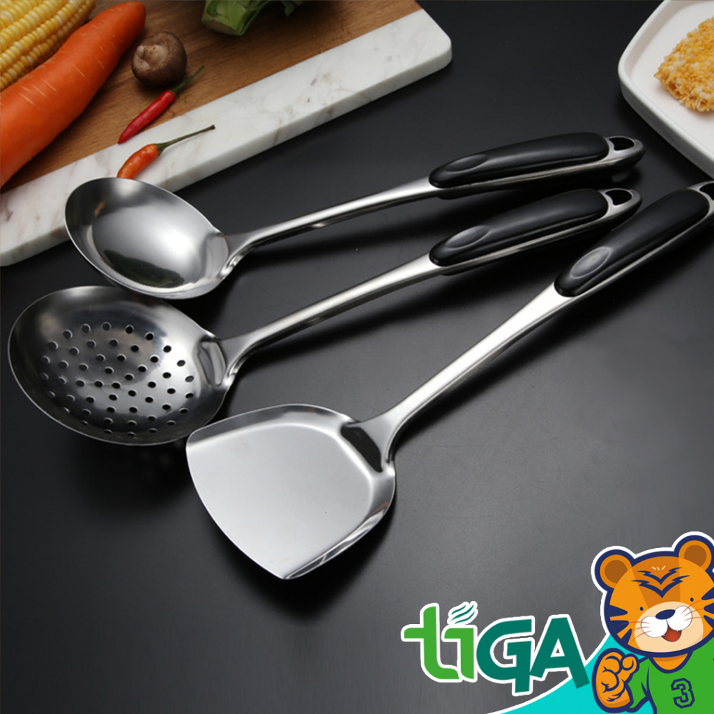 TIGA Stainless Steel Kitchen Utensils Cooking Tools Ladle Frying Pan ...