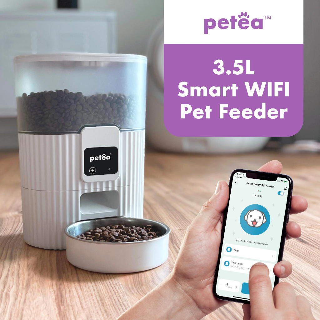 Petea™ 3.5L Smart WIFI Automatic Pet Feeder for cat, dog, rabbit ...