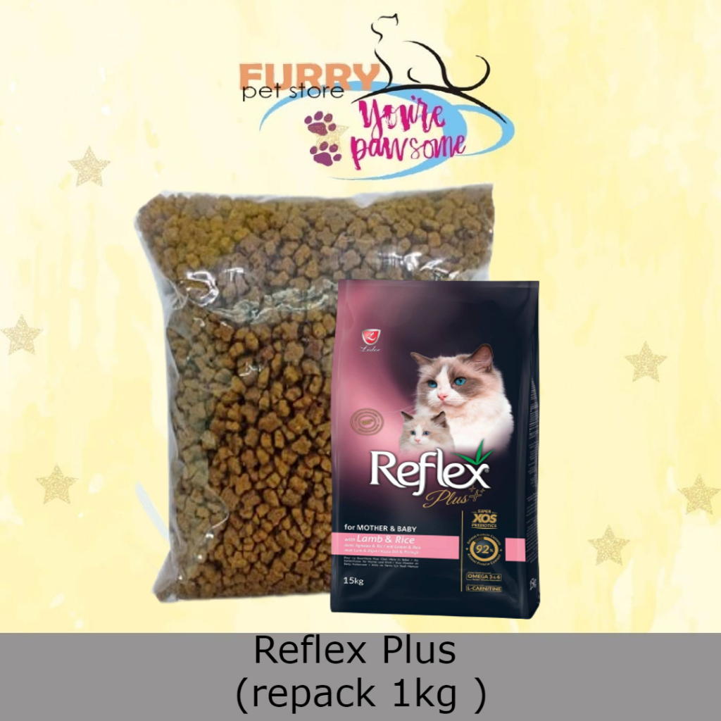 [ REPACK 1KG ] Reflex Plus Mother Baby Lamb & Rice Cat Food | Shopee ...
