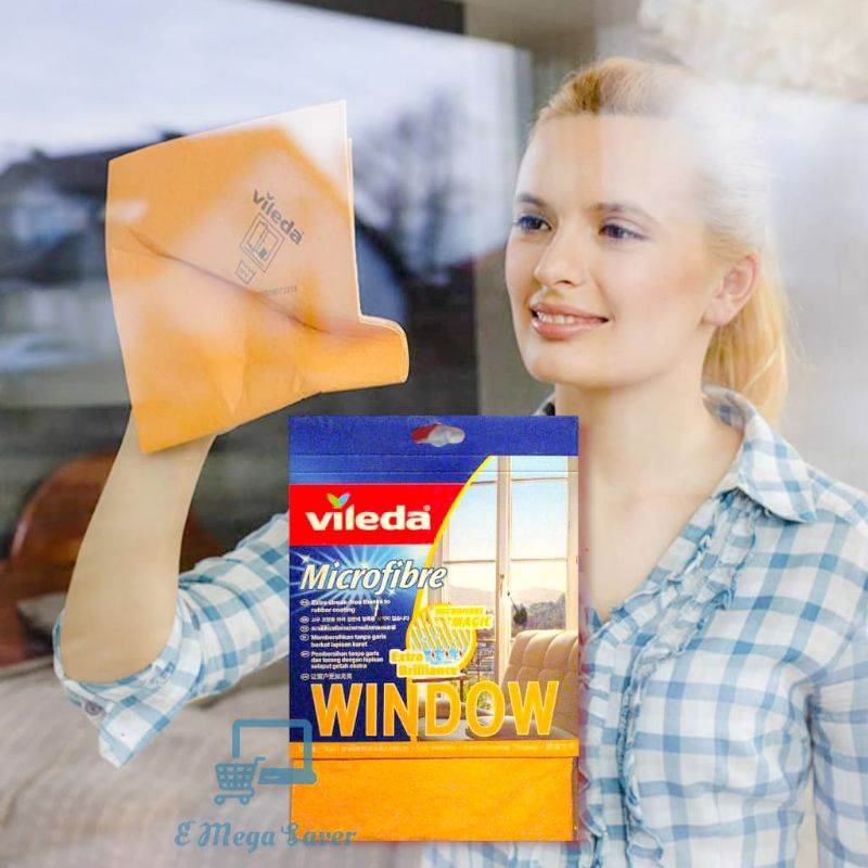 🇩🇪Vileda Microfibre Window & Glass Cloth (32cm x 32cm)(1ft x 1ft ...