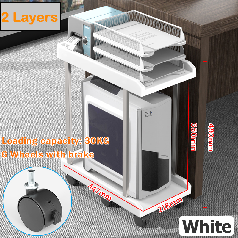 360 Rotating 2 Layers Rack Computer Case Holder CPU Stand PC Base ...