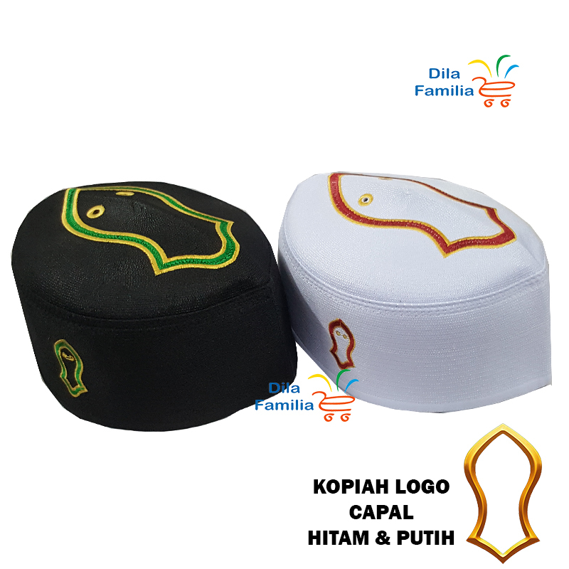 Kopiah Haji Logo Capal Tebal Warna Putih Hitam Dewasa Moden Murah Solat ...