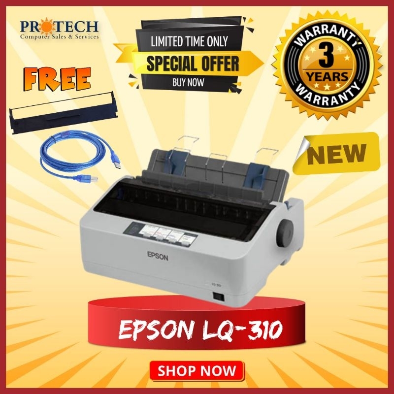 Epson LQ310 Dot Matrix Printer 24-Pin Narrow Carriage Impact Printer ...