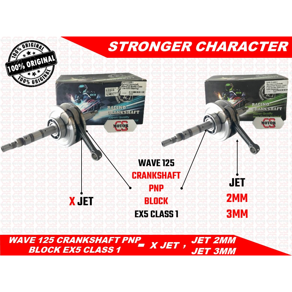 WAVE 125 PNP EX5 CLASS 1 SUPER RACING CRANKSHAFT JET ROD 2MM 3MM ...