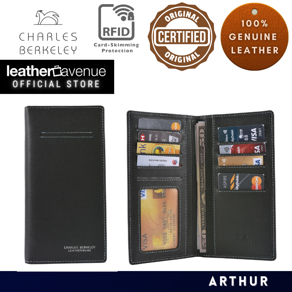 Charles Berkeley Arthur Men's Wallet Genuine Leather Bi-Fold Long ...