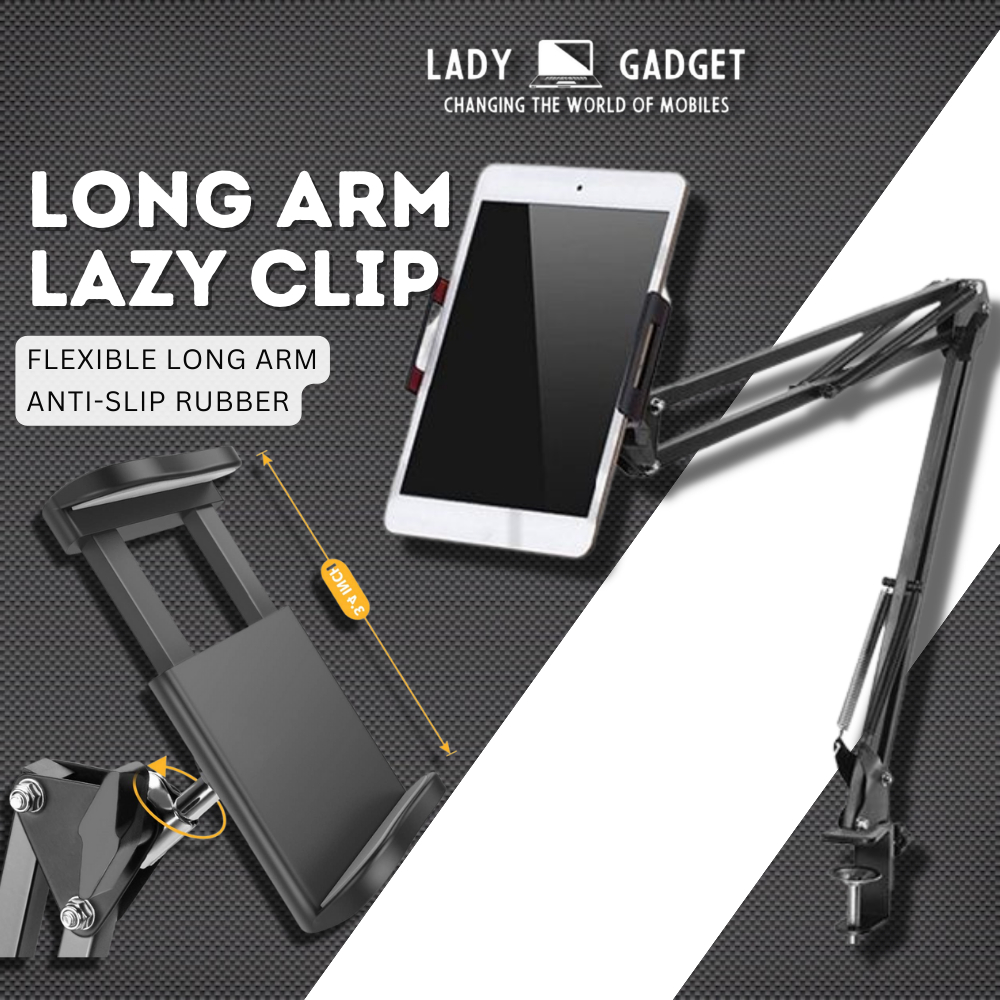 Long Arm Lazy Phone Tablet Live Metal Stand I Adjustable Foldable ...