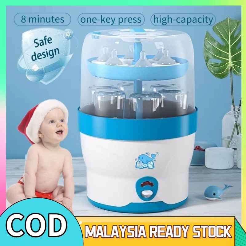 6 In 1 Baby Milk Bottle Steamer Sterilizer Large-Capacity 8 Minutes ...