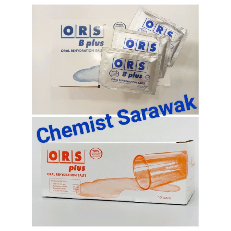 ORS Plus 50's Sachets / ORS B Plus 50's Sachets [1 BOX] - Oral ...