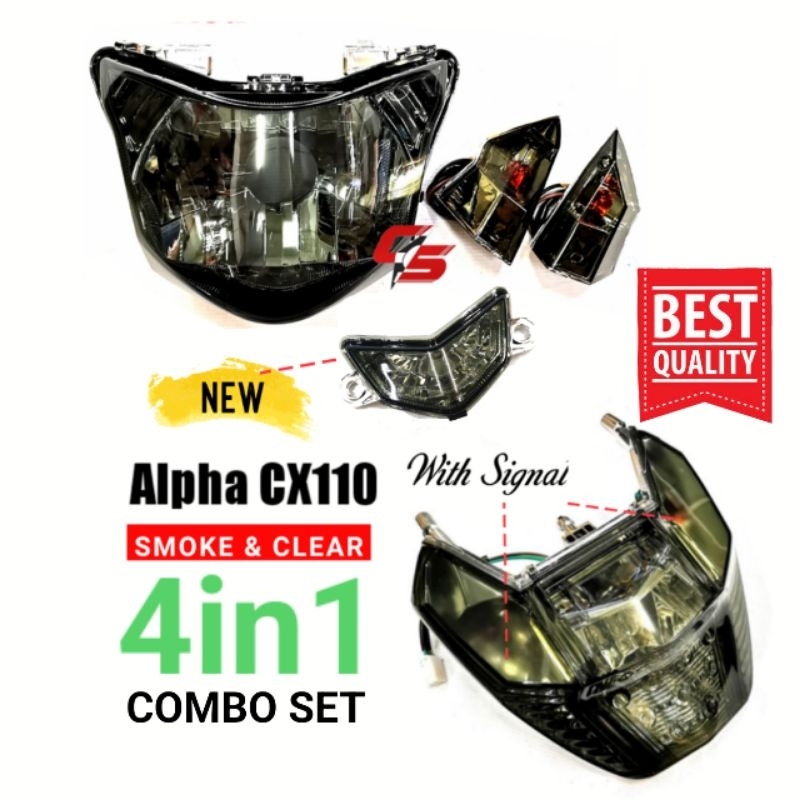 Wave Alpha 110 CX110 4in1 HEAD LAMP & FRONT SIGNAL & TAIL LAMP with ...