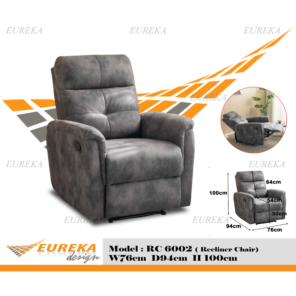 EUREKA Recliner Chair Sofa Upholstery Fabric Modern / Kerusi RC6002 ...