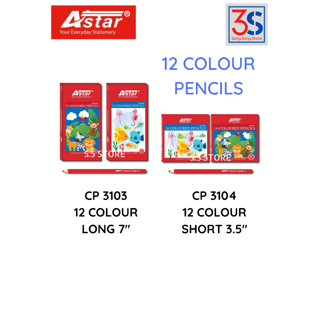 [ ASTAR ] ECONOMY 12 COLOUR PENCIL / PENSEL WARNA ASTAR 12 WARNA / STUDENT USE / CP 3103 / CP ...