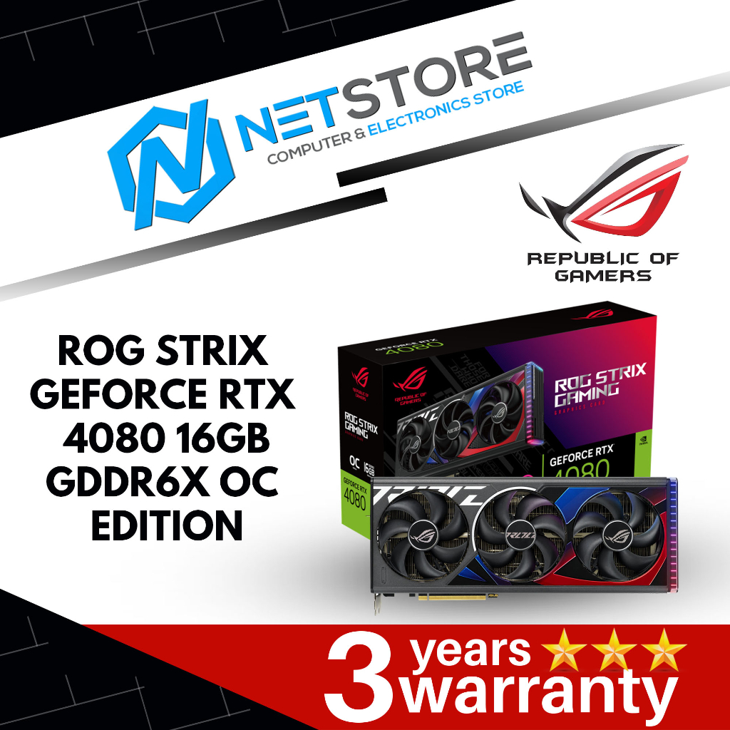 ASUS ROG STRIX GEFORCE RTX 4080 16GB GDDR6X OC EDITION GRAPHIC CARD ...