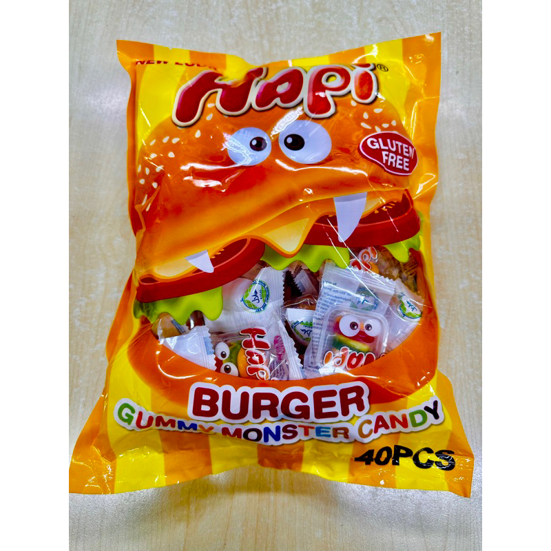HAPI BURGER / ASSORTED SOFT GUMMY MONSTER CANDY 40PCS (400G) | Shopee ...