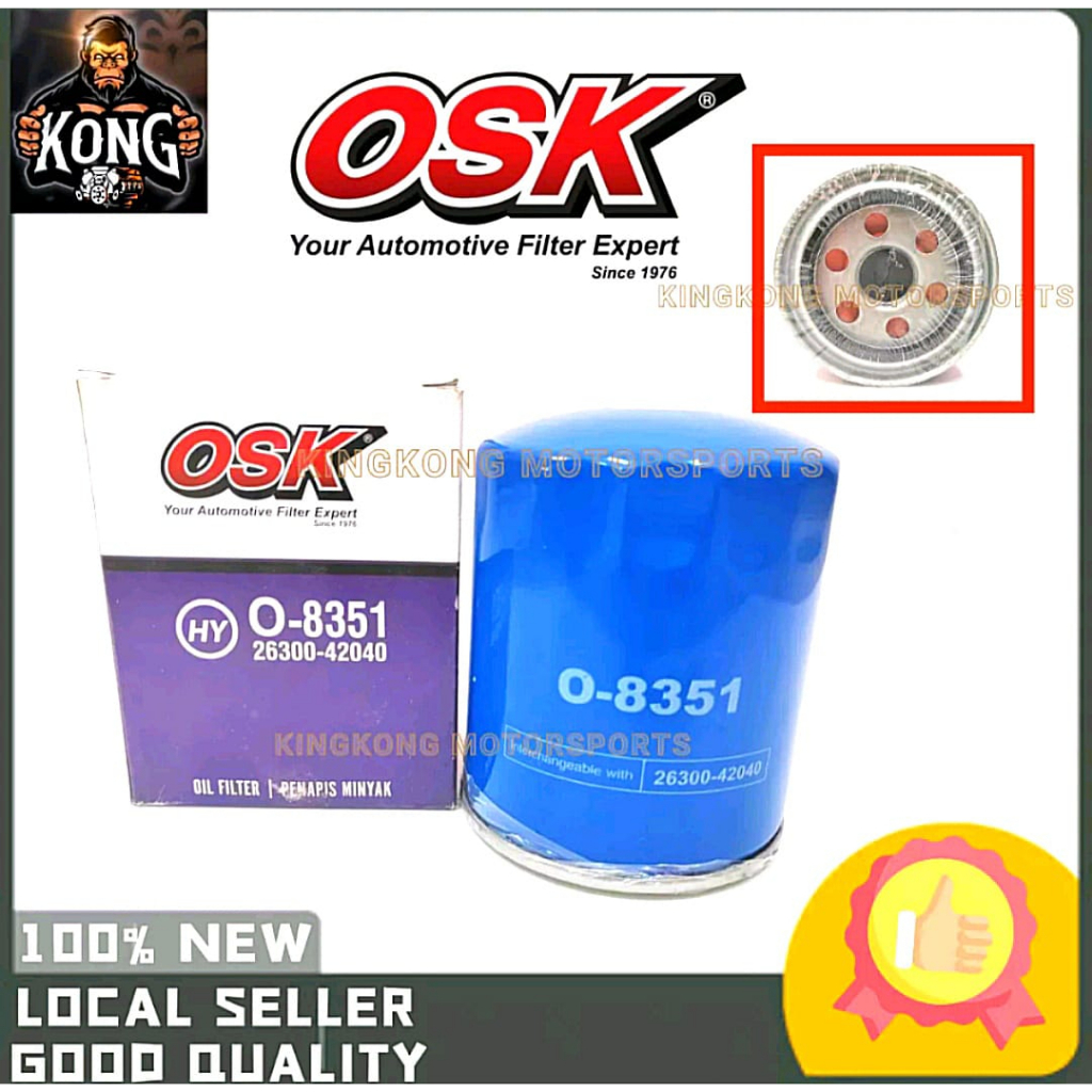 OSK OIL FILTER HYUNDAI STAREX SORENTO (O-8351)(26300-42040) | Shopee ...