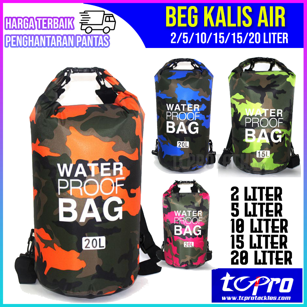 Beg Kalis Air Waterproof Fishing Bag Water Resistant Bouy Float 2L 5L 10L 15L 20L | Shopee Malaysia