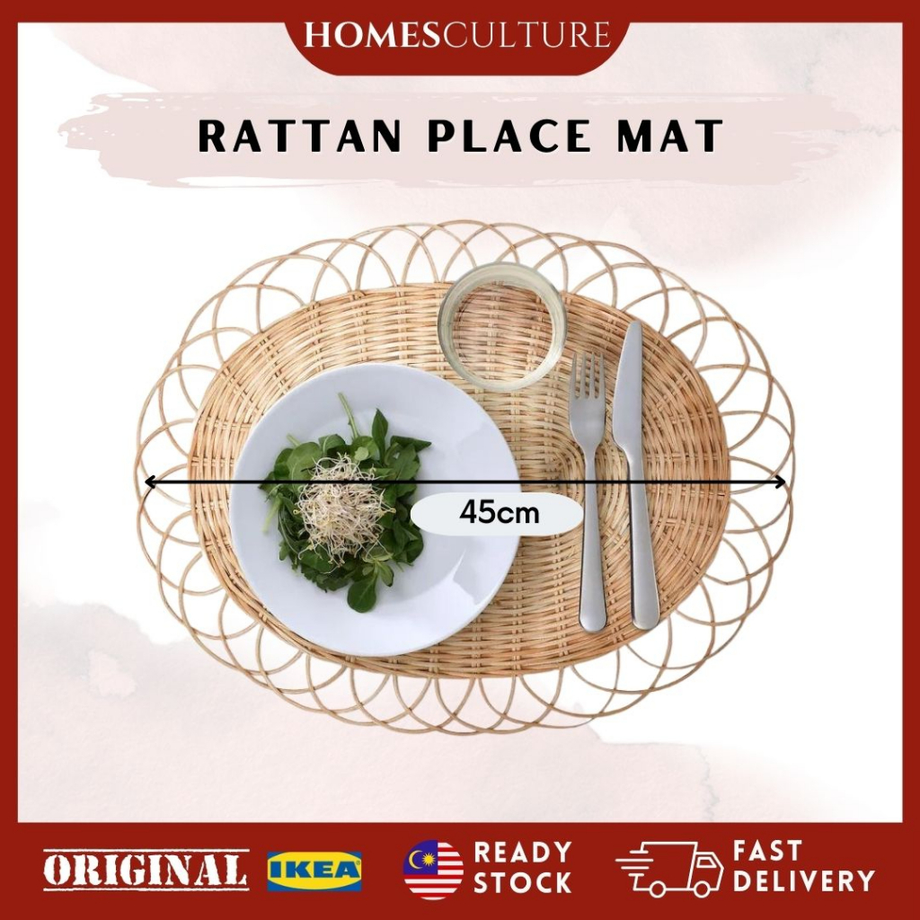 VARGFISK Place Mat Natural/Rattan Handmade Place Mat Alas Pinggan Meja ...