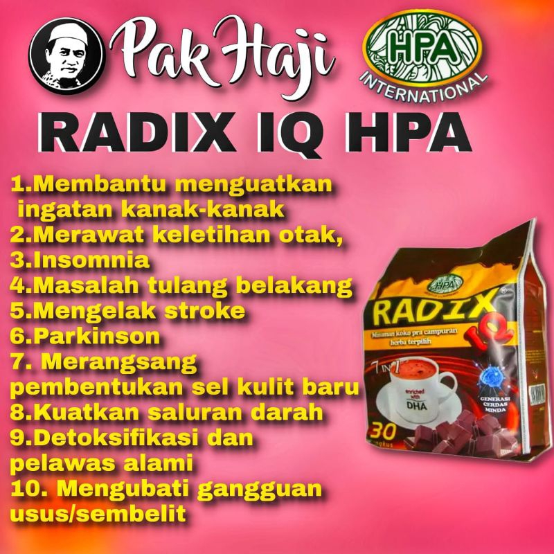 RADIX IQ KOKO (30SACHET)Minuman Kuatkan Minda Dengan Makanan Sunnah ...