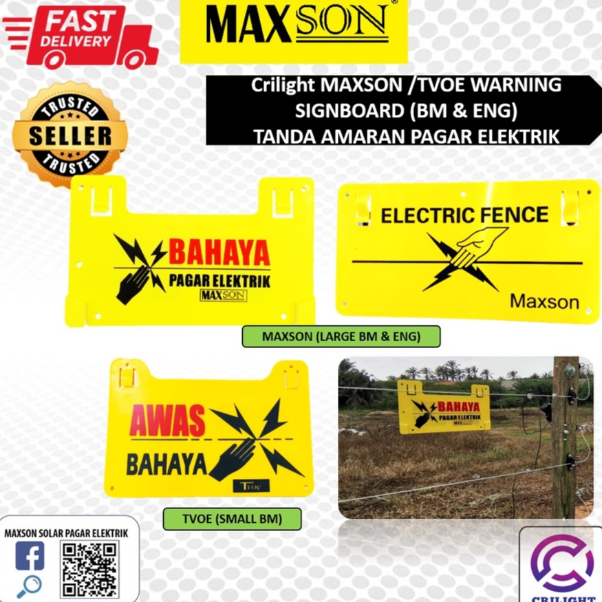 Crilight Warning Signboard Pagar Elektrik | Shopee Malaysia