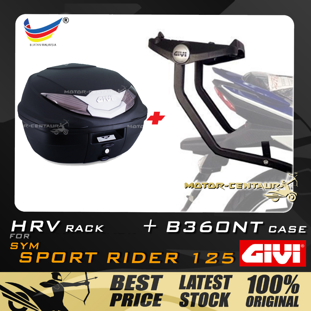 SET KOMBO KOTAK/BOX GIVI B27/B270/B32/B33/B42/B45/E43/E250 TOP CASE + GIVI SYM SPORT RIDER 125I ...