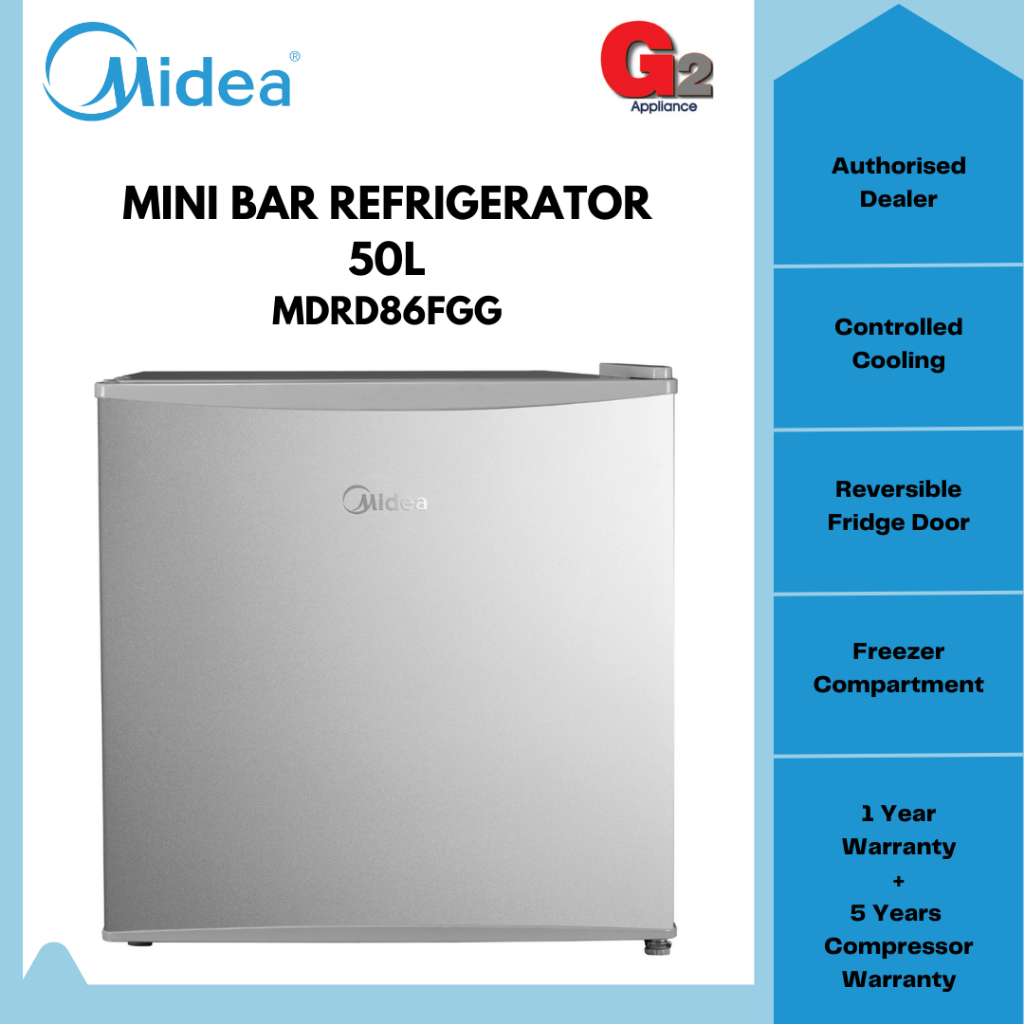 MIDEA MINI BAR 50L MDRD86FGG (READY STOCK)-MIDEA WARRANTY MALAYSIA ...