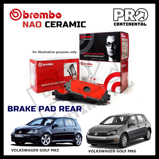 (RED SHIM) BREMBO NAO VOLKSWAGEN GOLF MK5 1.6 FSI 2.0 GTI GOLF MK6 1.4 ...