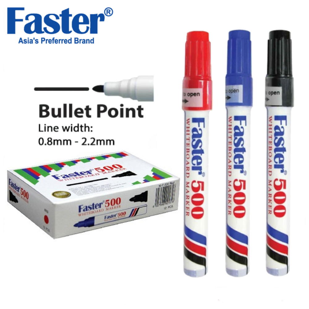 Faster 500 / 509 Whiteboard Marker ( 12pcs / Box ) | Shopee Malaysia