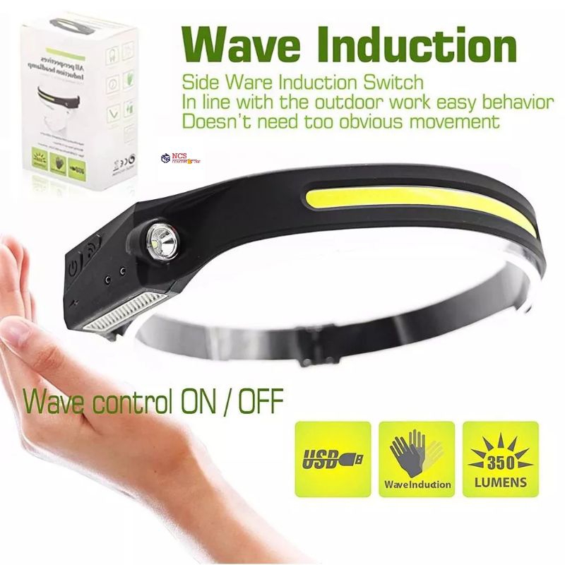 New Sensor Headlamp USB Charging Waterproof LED Dual Light Source ...