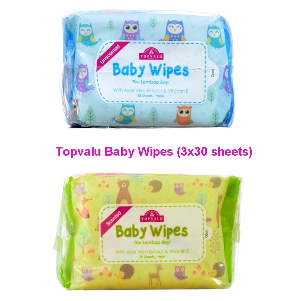 Topvalu Baby Wipes (3x30 sheets) Aeon Tisu Lembap Bayi (Scented ...