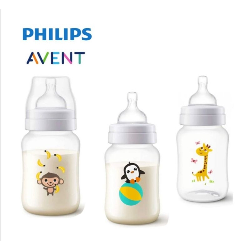 Philips Avent Anti-colic baby bottle 9oz/260ml Elephant/Sheep/Monkey ...