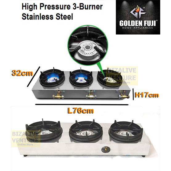Golden Fuji (3M) 3 Burner Gas Stove Cooker | High Pressure Commercial ...