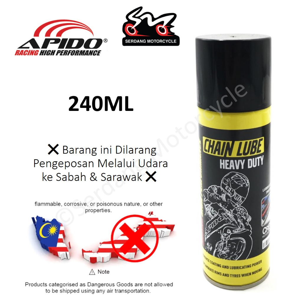 Apido Heavy Duty Chain Lube 240ML Chainlube 摩托 链油 | Shopee Malaysia