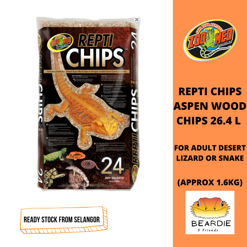 ZOO MED REPTI CHIPS 26.4L BEDDING SUBSTRATE REPTILE DESERT LIZARD ...