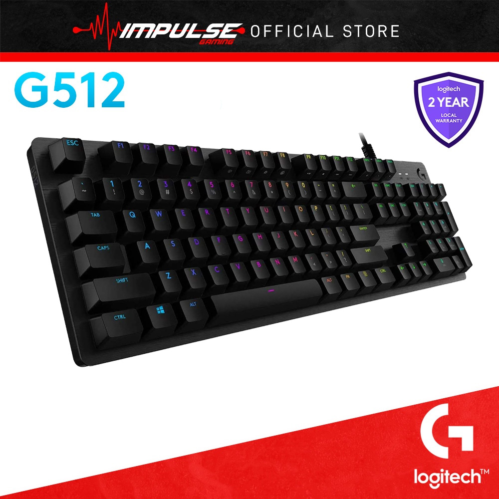 Logitech G512 Carbon Lightsync RGB Mechanical Gaming Keyboard with GX ...