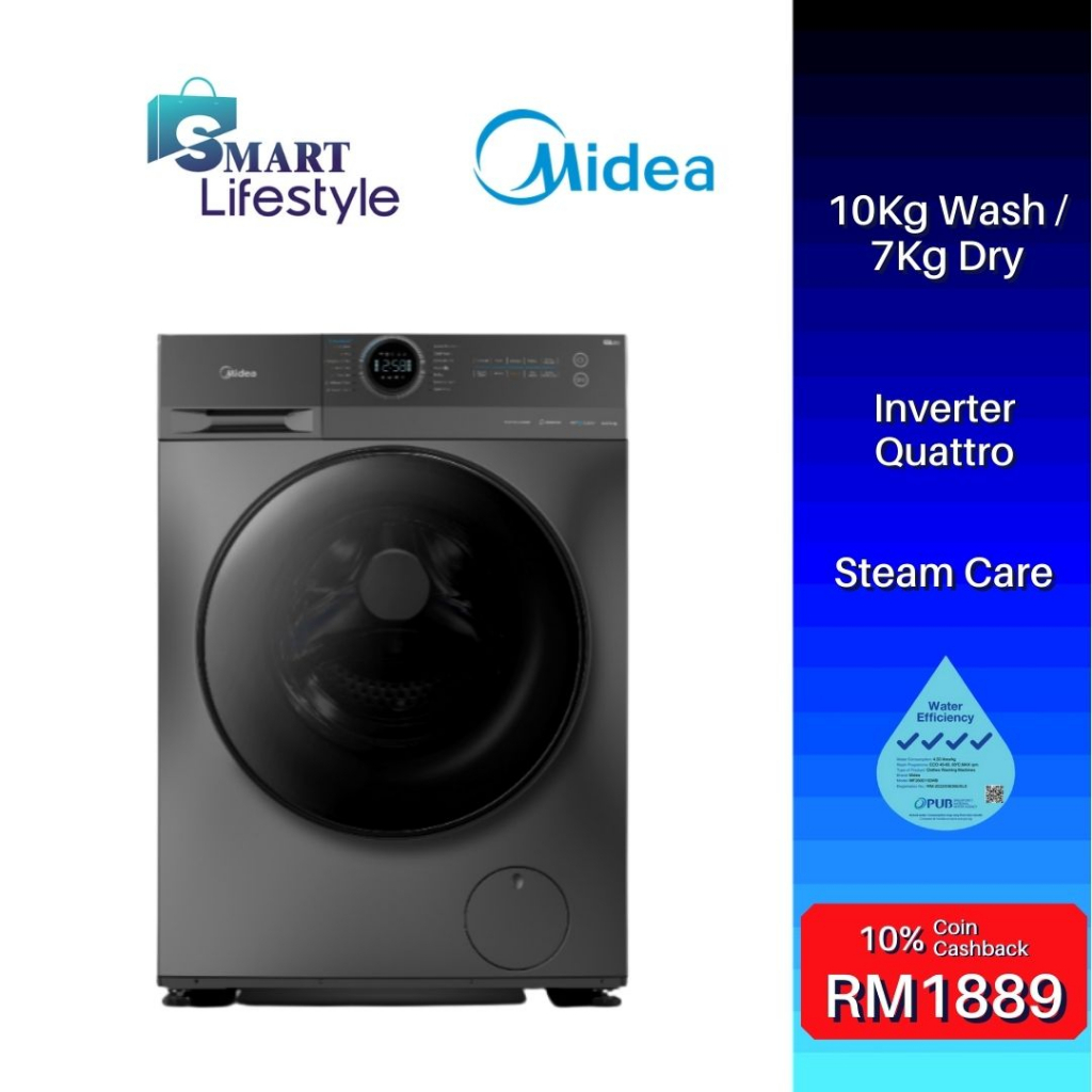 Midea Combo Washer Dryer (10Kg Wash / 7Kg Dry) | Shopee Malaysia