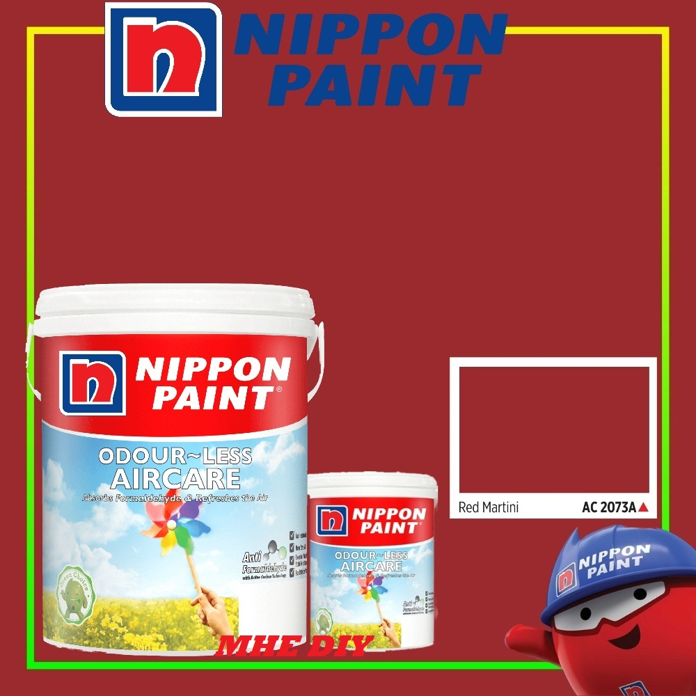 NIPPON PAINT 1L AC 2073 A RED MARTINI Interior Smooth Sheen / Matt Finish Paint Cat Dinding ...