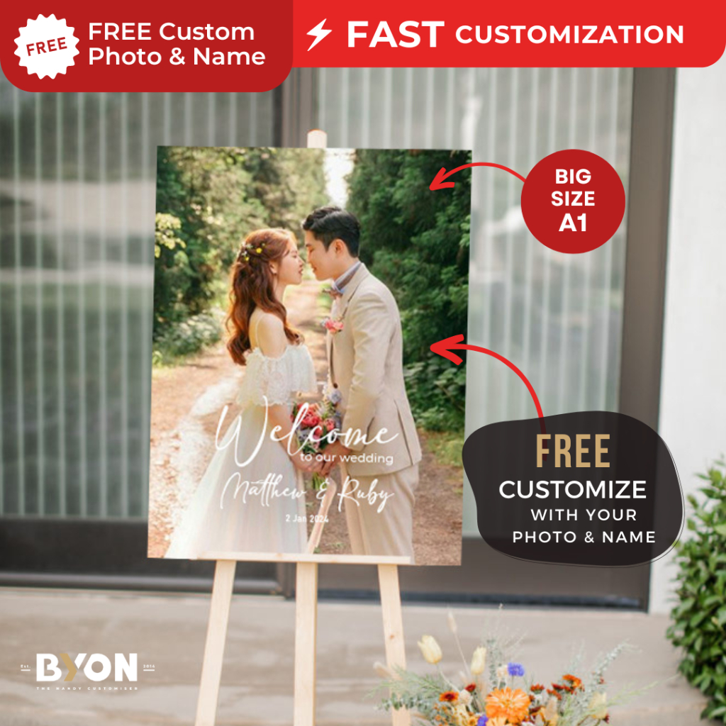 Big A1 SIZE Wedding Sign Wedding Welcome Sign Board Custom Acrylic ...