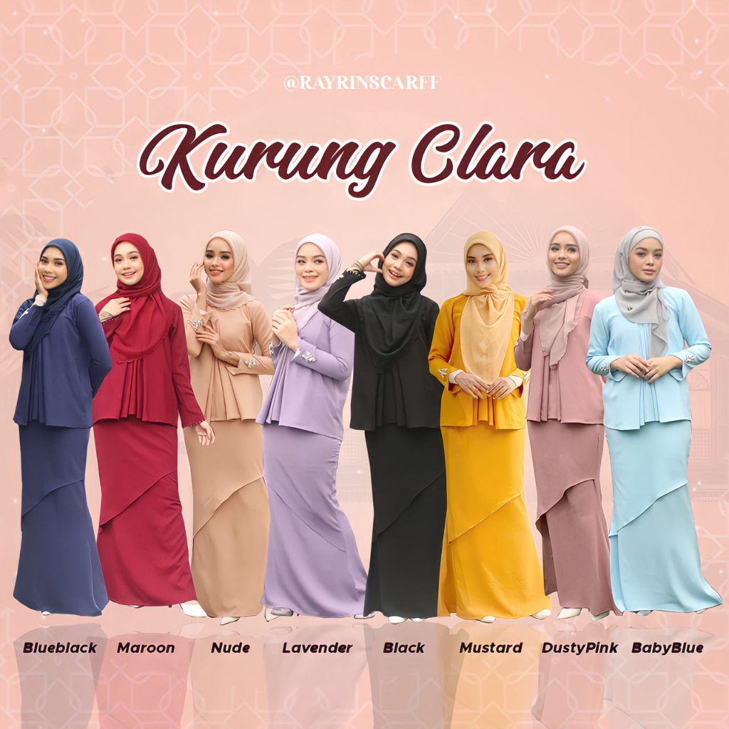 Kurung Clara (Ready To Wear Raya 2023) by Rayrin Scarff | Shopee Malaysia