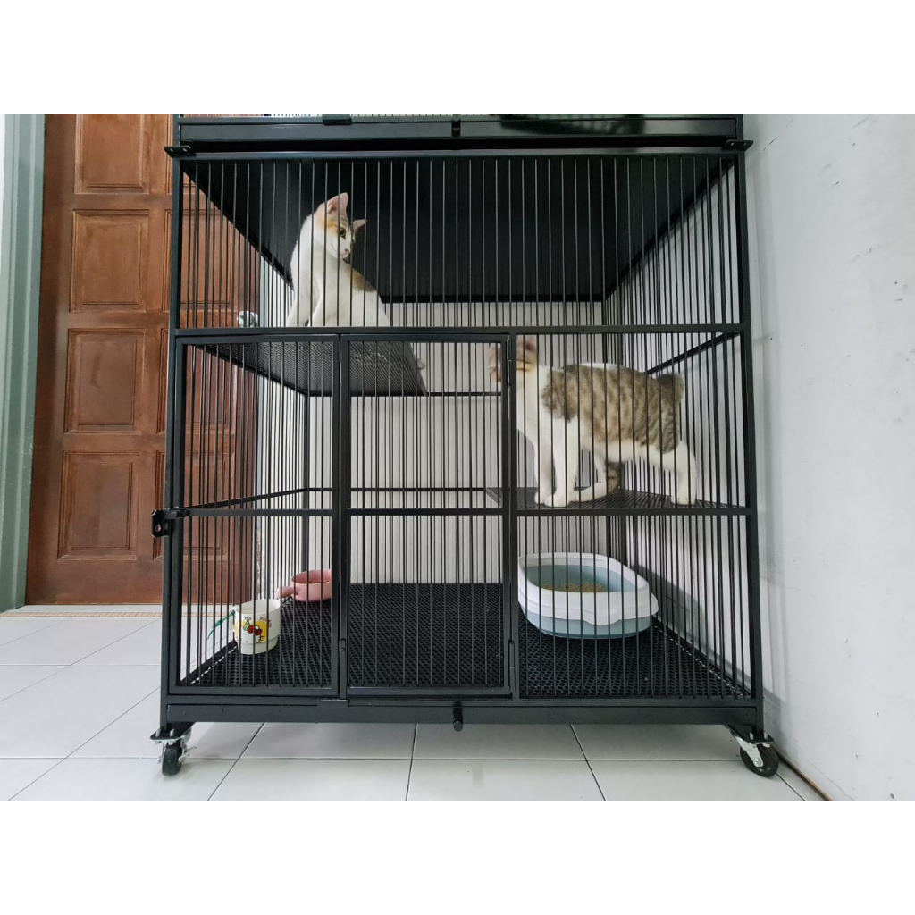 Deluxe 2-Tier Cat Cage (39 x 23 x 40 Inches) Sangkar Kucing Mewah ...