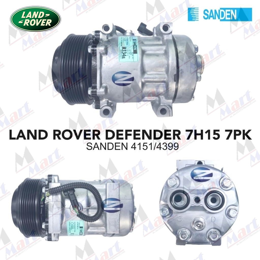 Land Rover Defender 2007 (Sanden 7H15) Air Cond Compressor (Sanden 4151 ...
