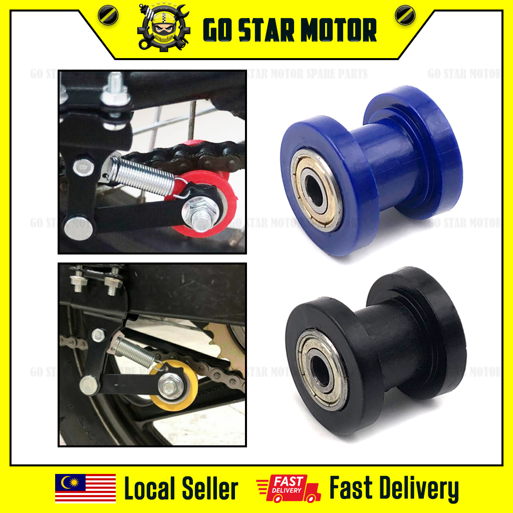 10MM 8MM Universal Motorcycle Chain Roller Pulley Wheel Guide Tensioner ...